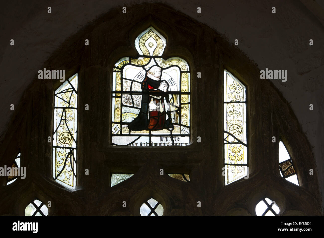 Medieval stained glass, St. Etheldreda`s Church, Horley, Oxfordshire ...
