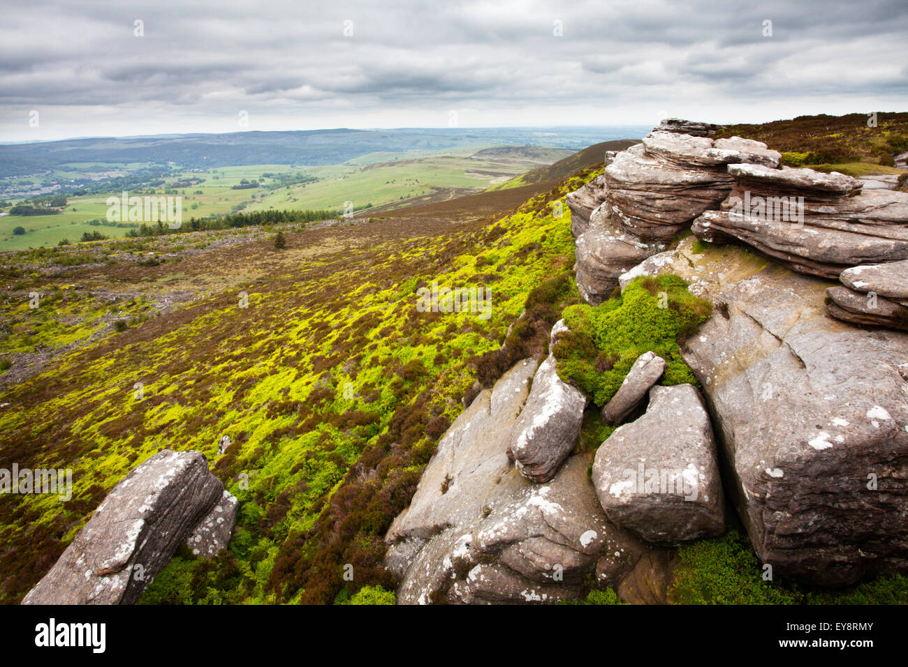 Dove Crag in the Simonside Hills near Rothbury Northumberland England ...