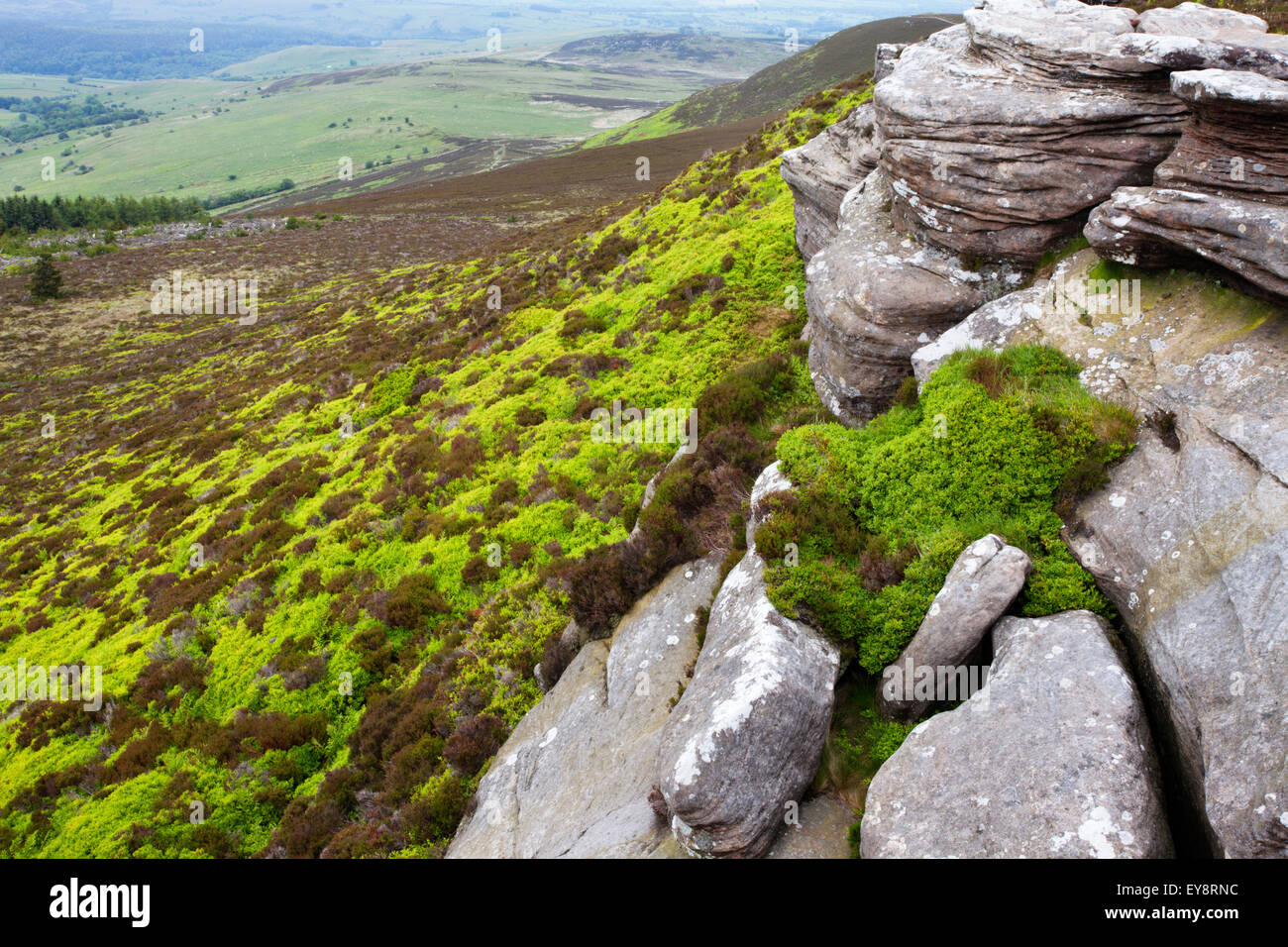 Dove Crag in the Simonside Hills near Rothbury Northumberland England ...