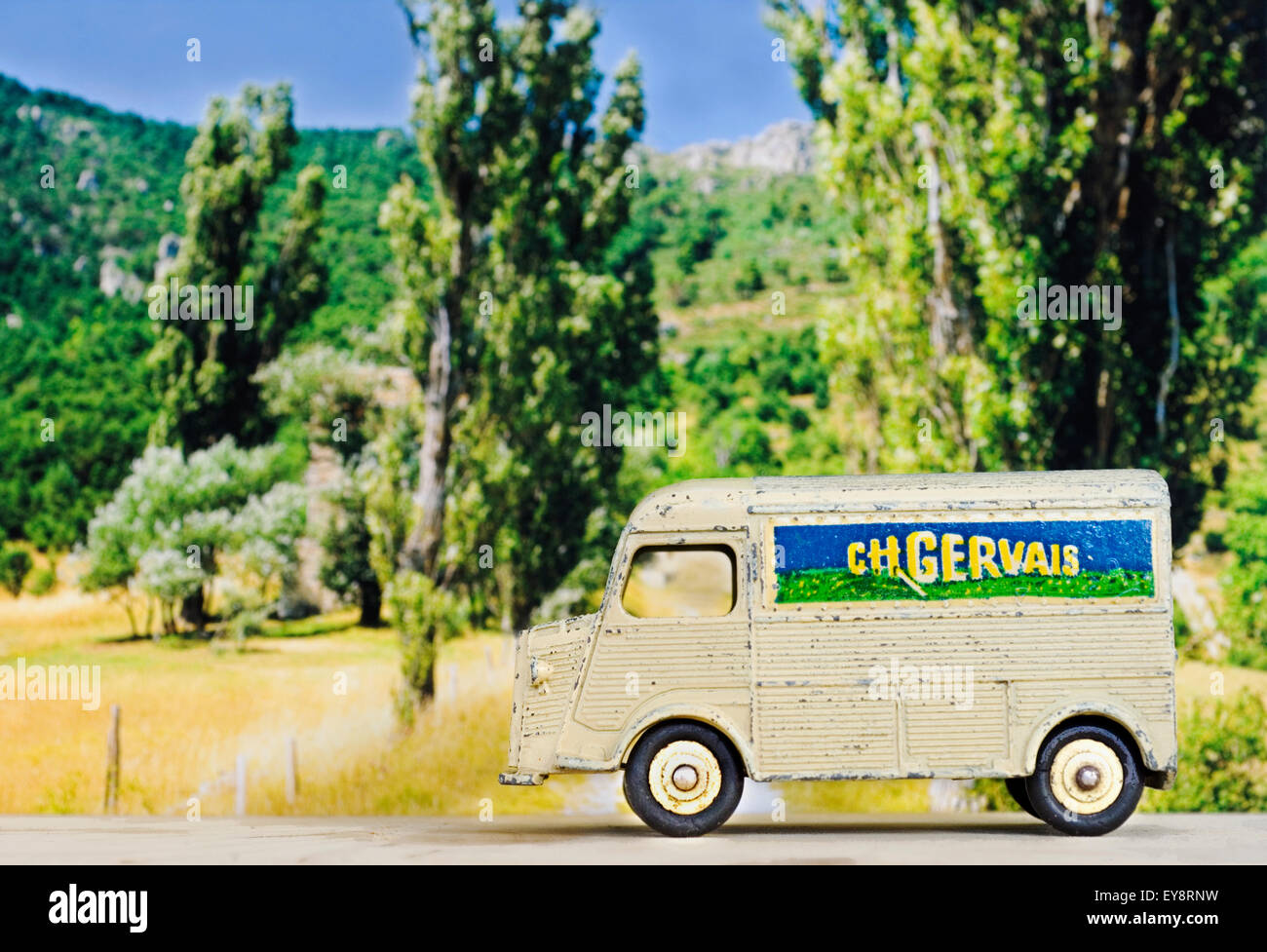 French dinky van in french countryside Stock Photo - Alamy