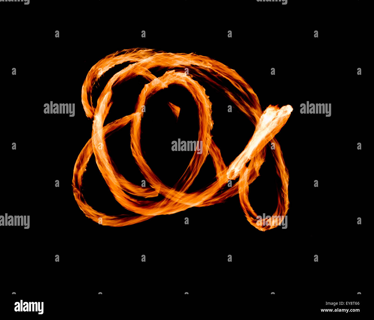 Fire Show Flaming Trails Stock Photo - Alamy