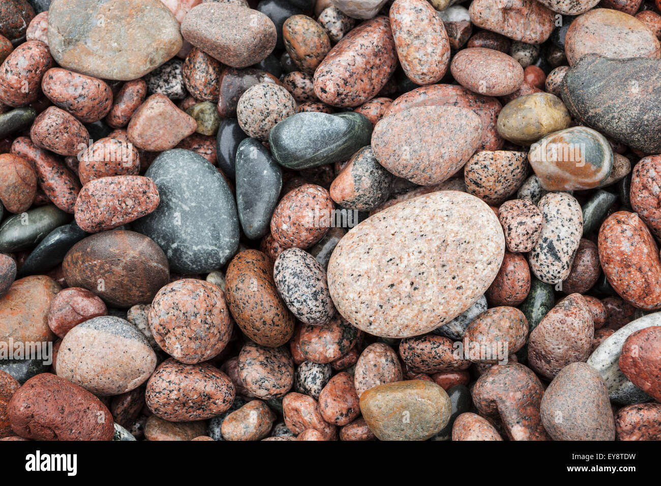 Coloured rocks on the beach and shore; Thunder Bay, Ontario, Canada ...