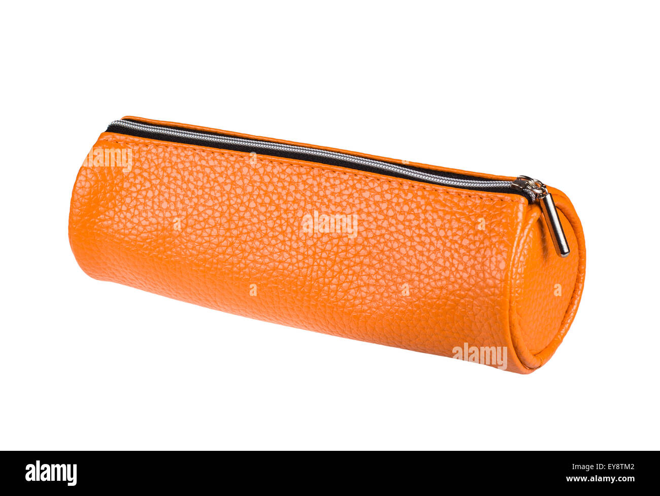 orange pencil case isolated on white background Stock Photo - Alamy