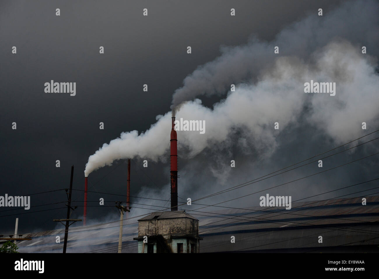 A Steel factory releases harmful smoke everyday causing severe ...