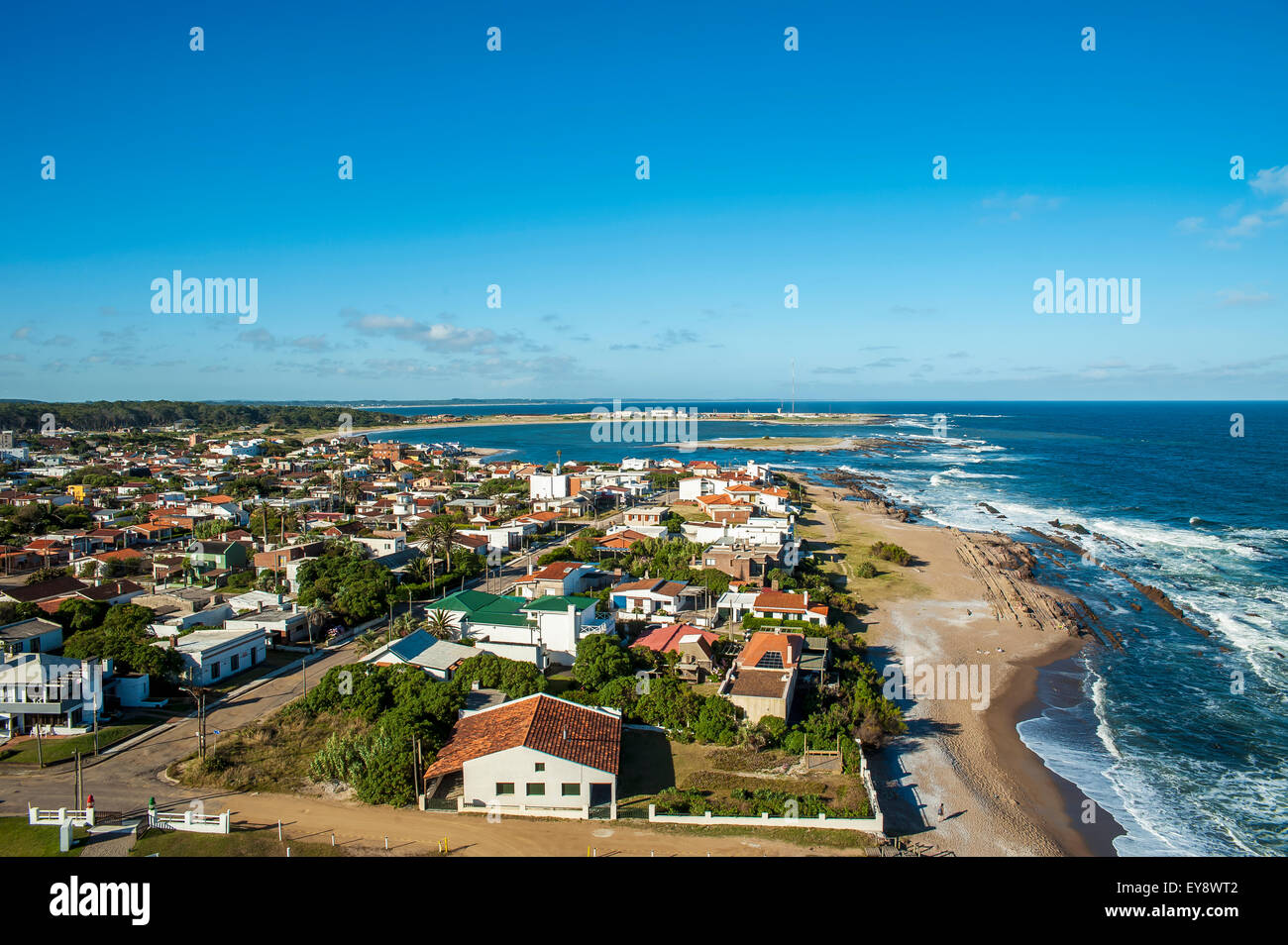 View of La Paloma from the lighthouse; La Palmona, Uruguay Stock Photo ...