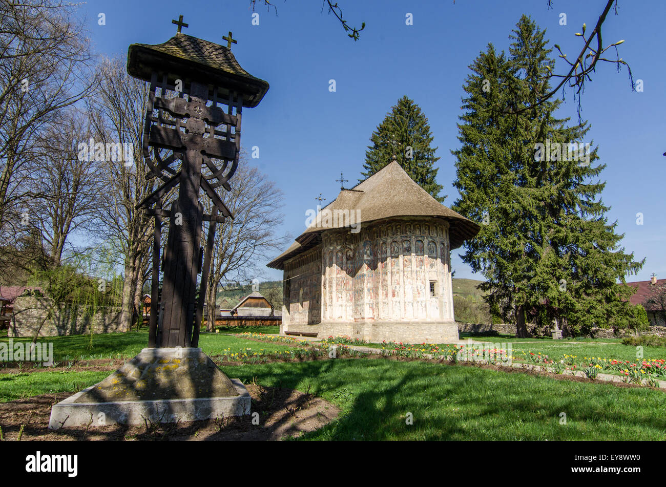 The Painted Monasteries of Romania Historic monastery with vibrant ...