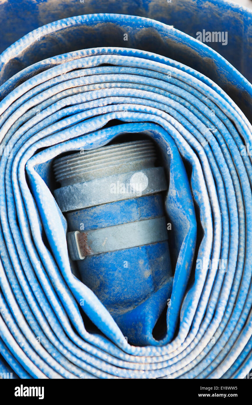 Coiled fire hose; Noatak, Alaska, United States of America Stock Photo ...
