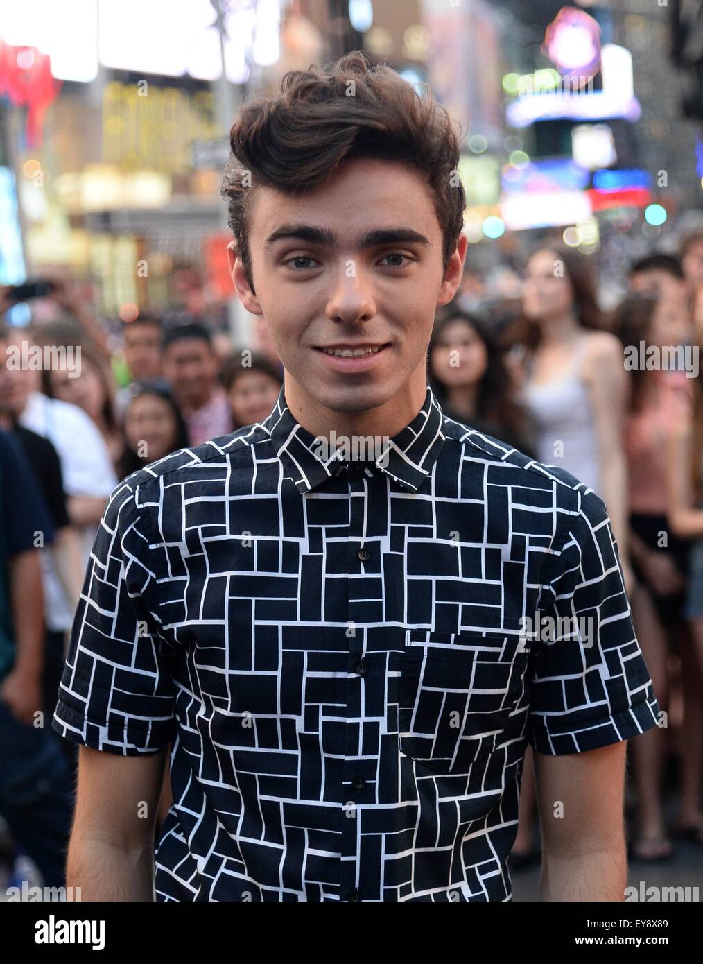 New York, NY, USA. 24th July, 2015. Nathan Sykes, on location video ...