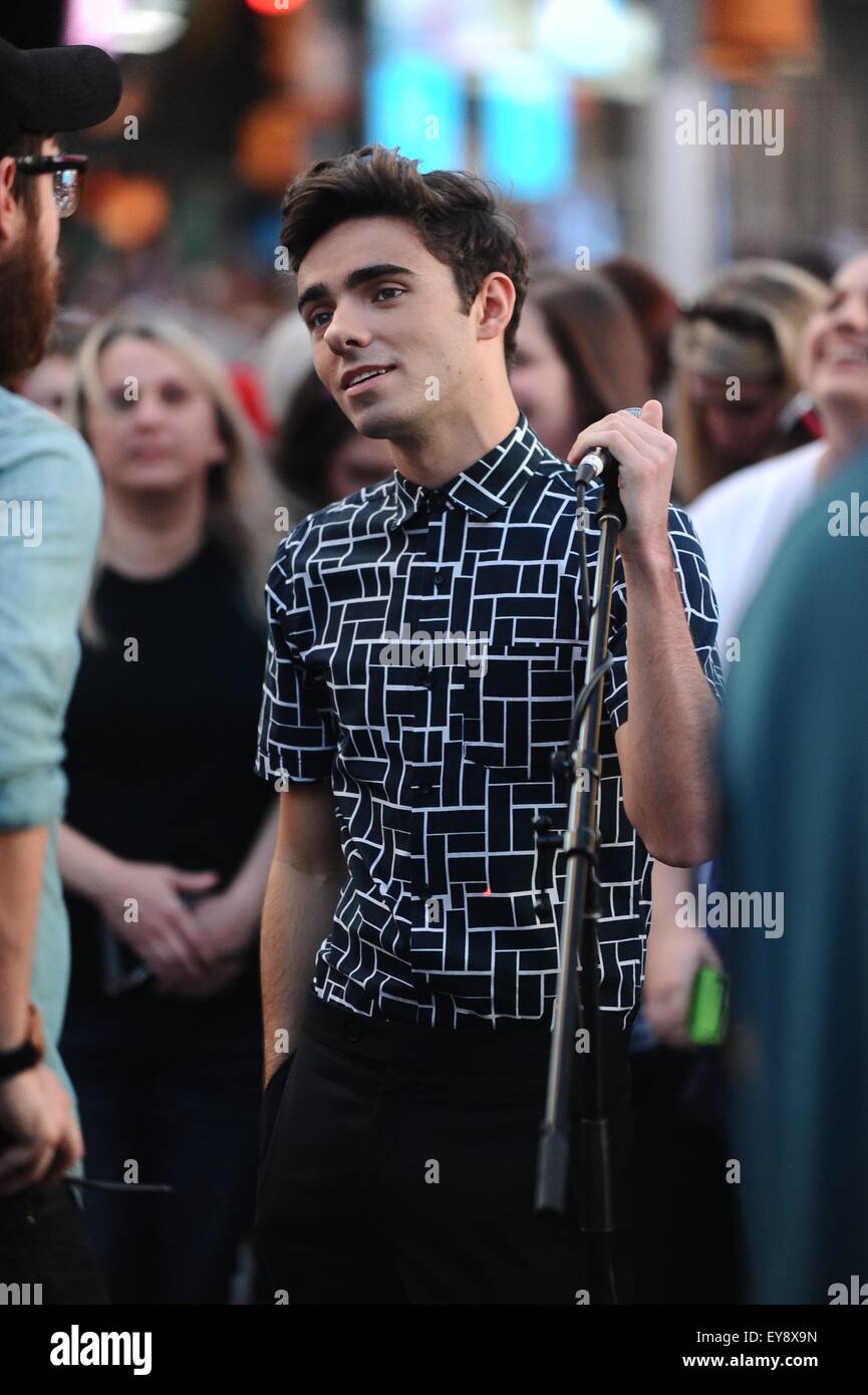 New York, NY, USA. 24th July, 2015. Nathan Sykes, on location video ...
