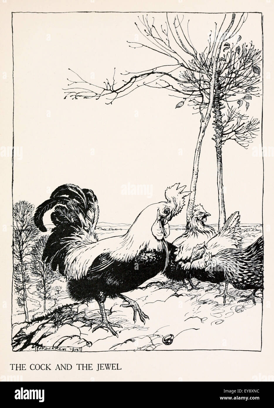 'The Cock and the Jewel' fable by Aesop (circa 600BC). A Cock (Rooster ...