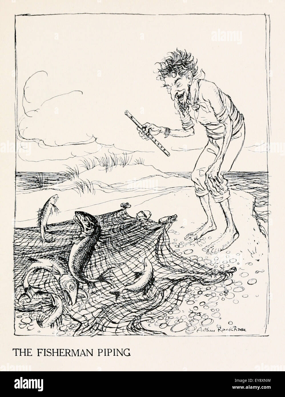 'The Fisherman Piping' fable by Aesop (circa 600BC). A Fisherman played ...