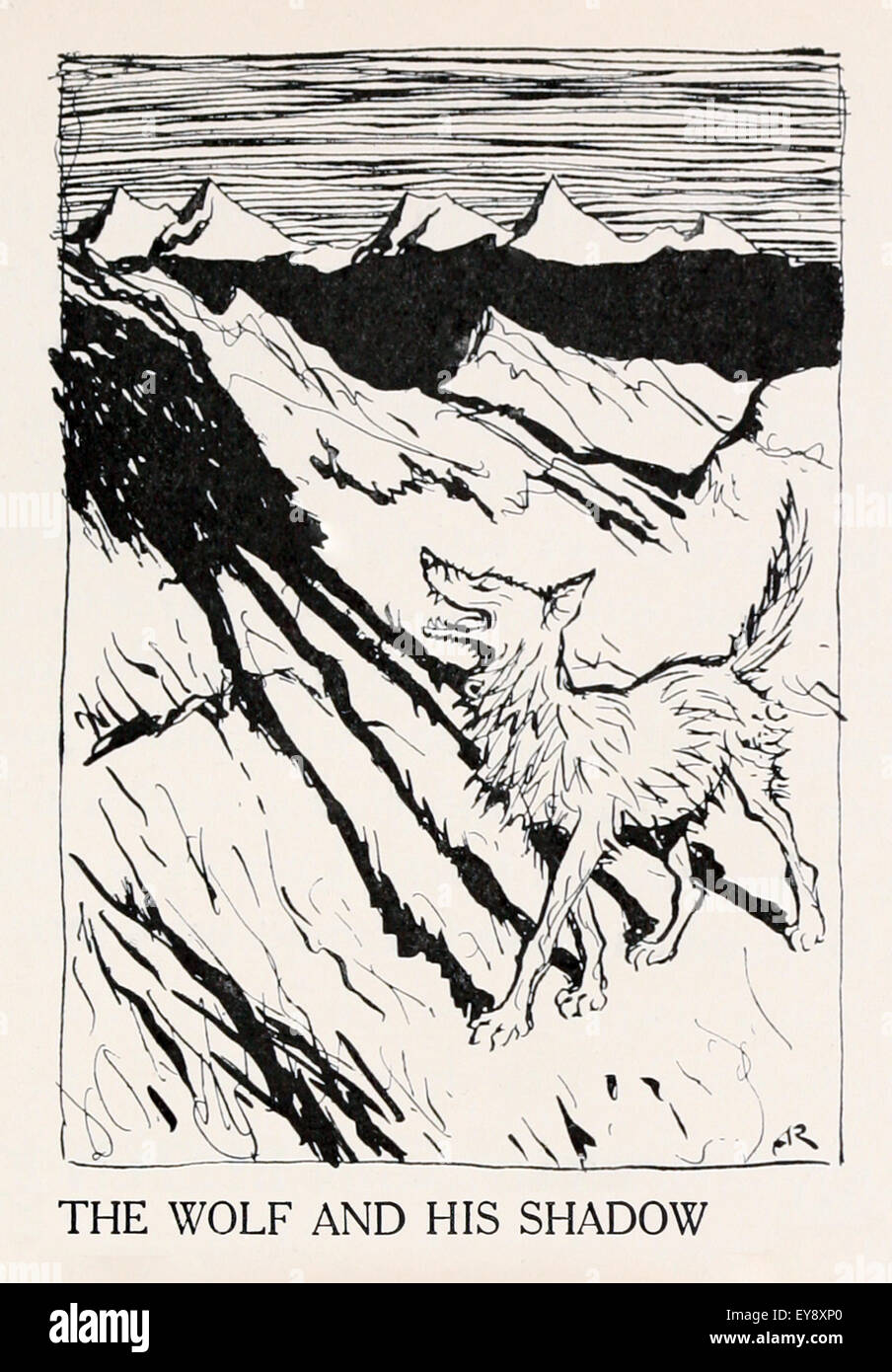 'The Wolf and his Shadow' fable by Aesop (circa 600BC). A Wolf thought ...