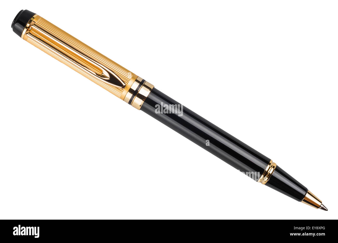 the gold pen isolated on white background Stock Photo - Alamy