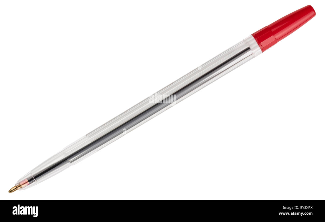 the red ballpoint pen isolated on white background Stock Photo - Alamy