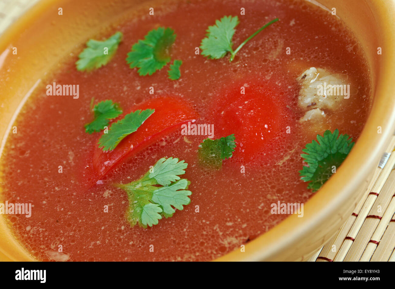 Rasam soup - South Indian soup.prepared using tamarind juice as a base ...