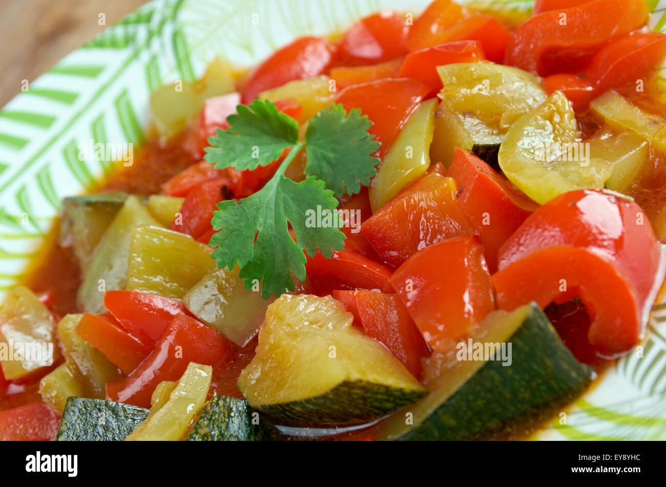 Pisto - Spanish dish . made of tomatoes, onions, eggplant or courgettes ...