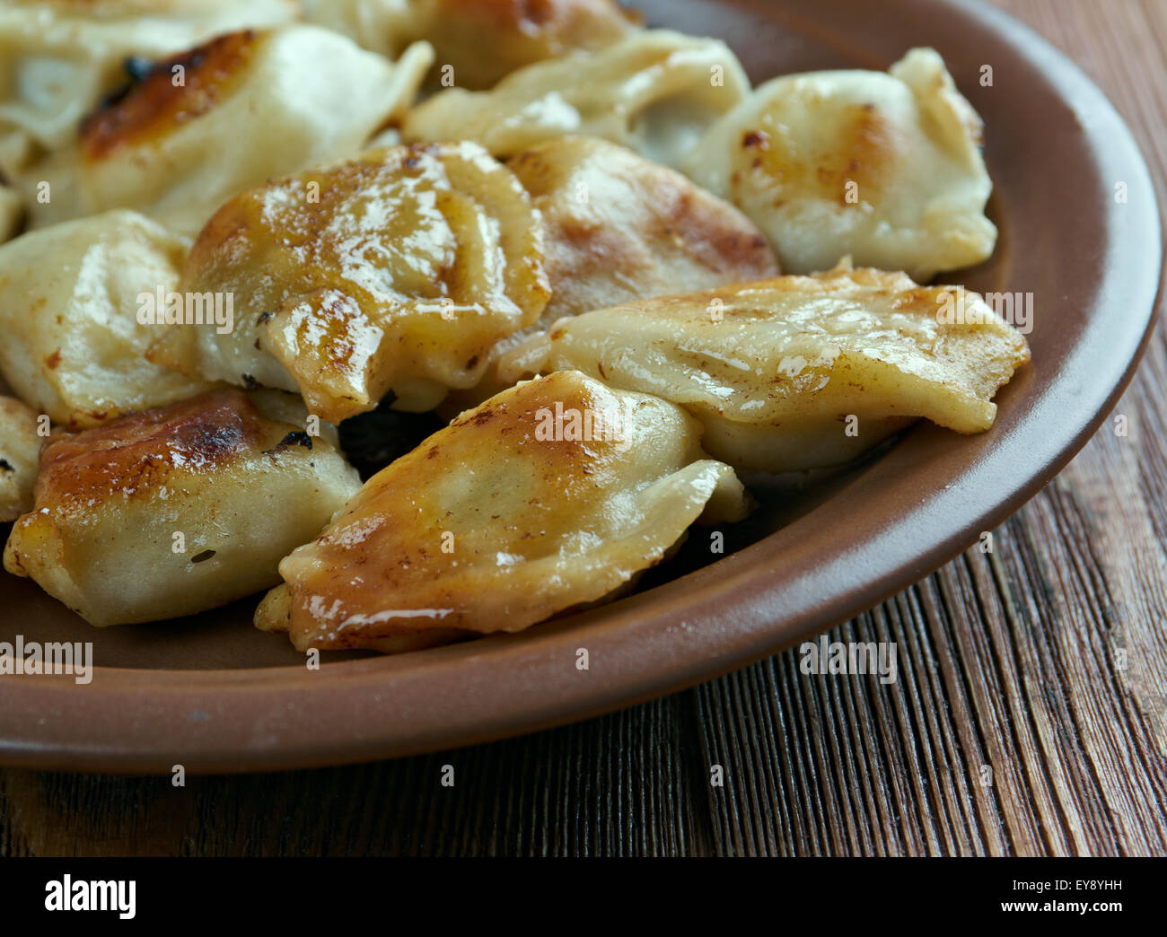 Homemade fish fried dumplings close up Stock Photo - Alamy