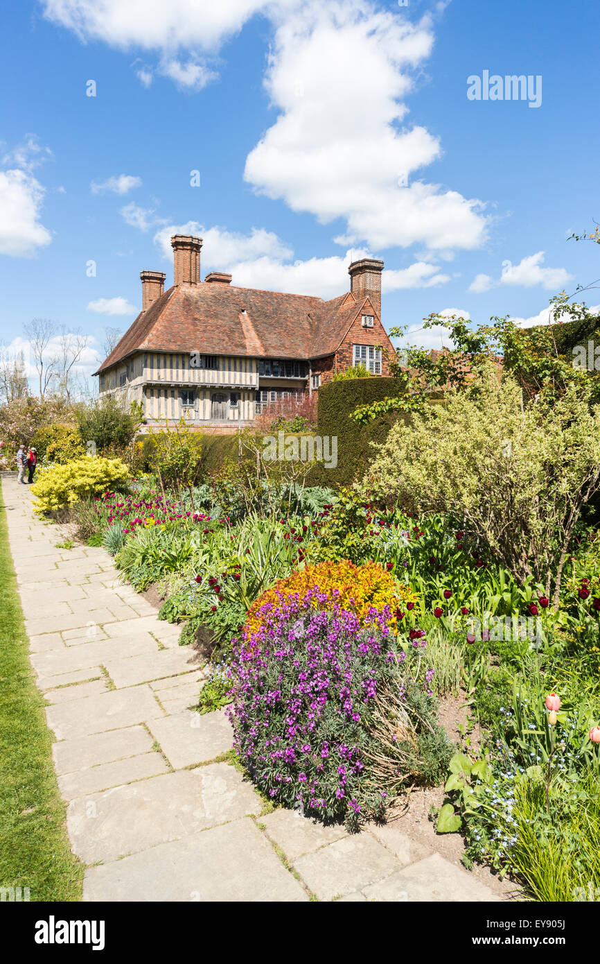 The long border at Great Dixter, a country house by Edwin Lutyens and ...