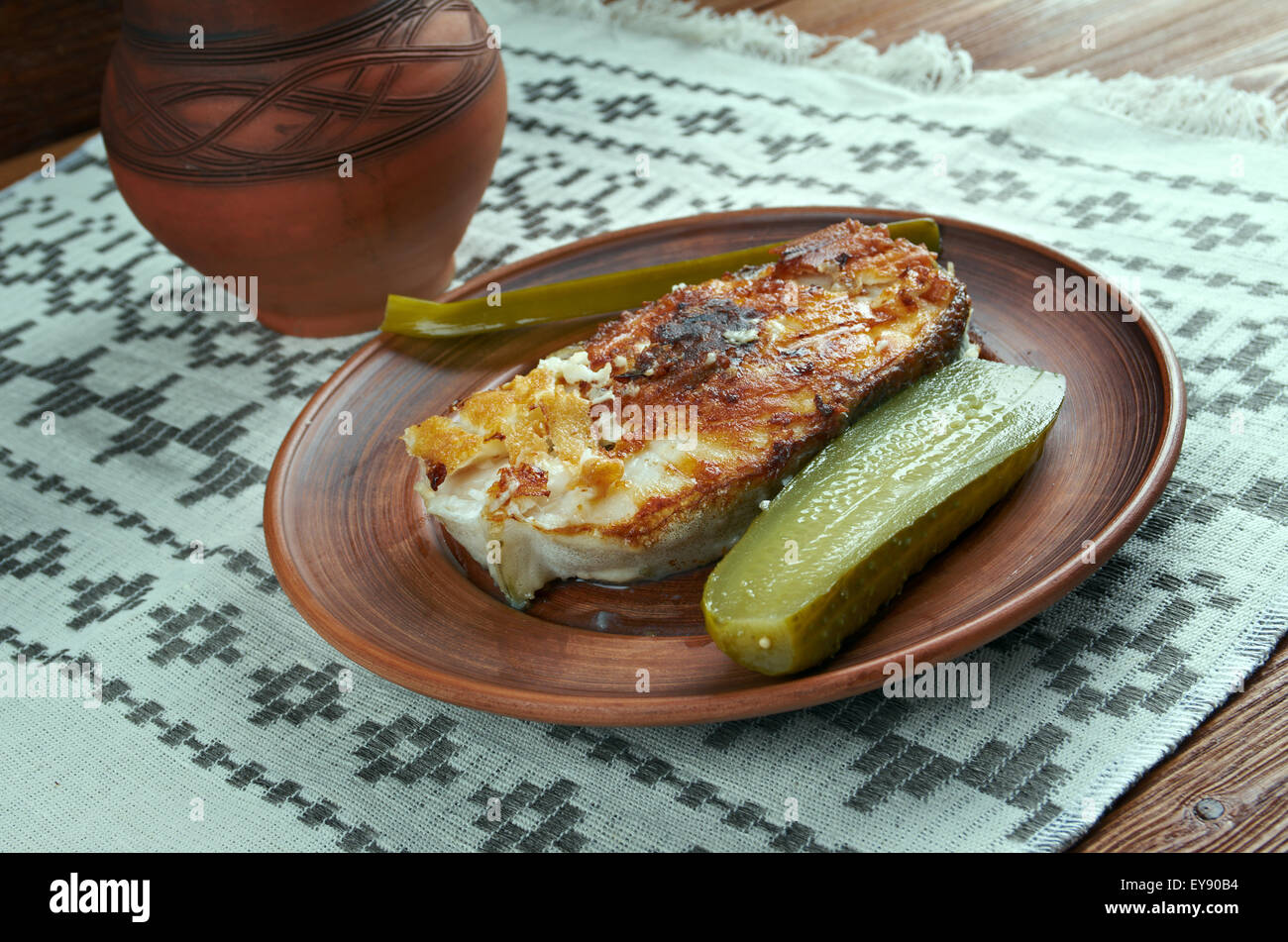 grilled steak cod in Scandinavian cuisine Stock Photo - Alamy