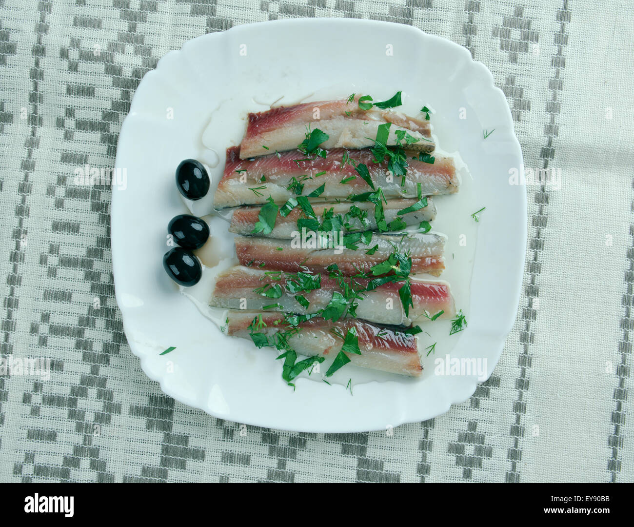 Boquerones en vinagre - appetizer or tapa, in south Spain.Marinated ...