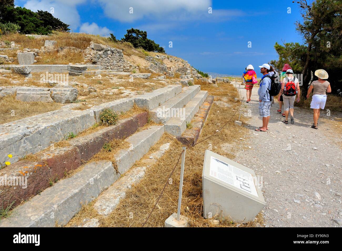 The remains of Ancient Thira on mount messa vouno Kamari,Santorini ...