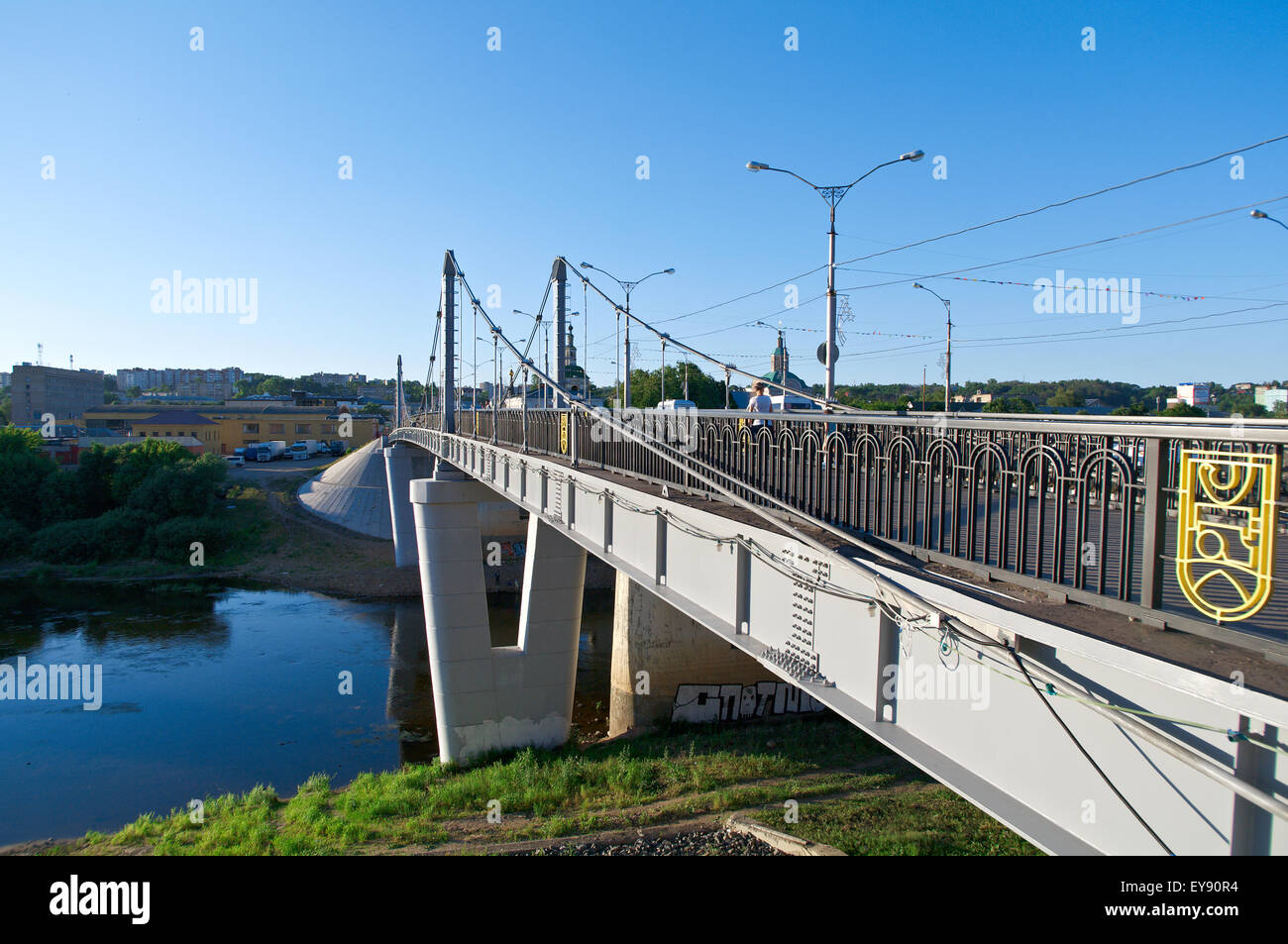 Dnipro River and the bridge. View of Smolensk. Russia Stock Photo - Alamy