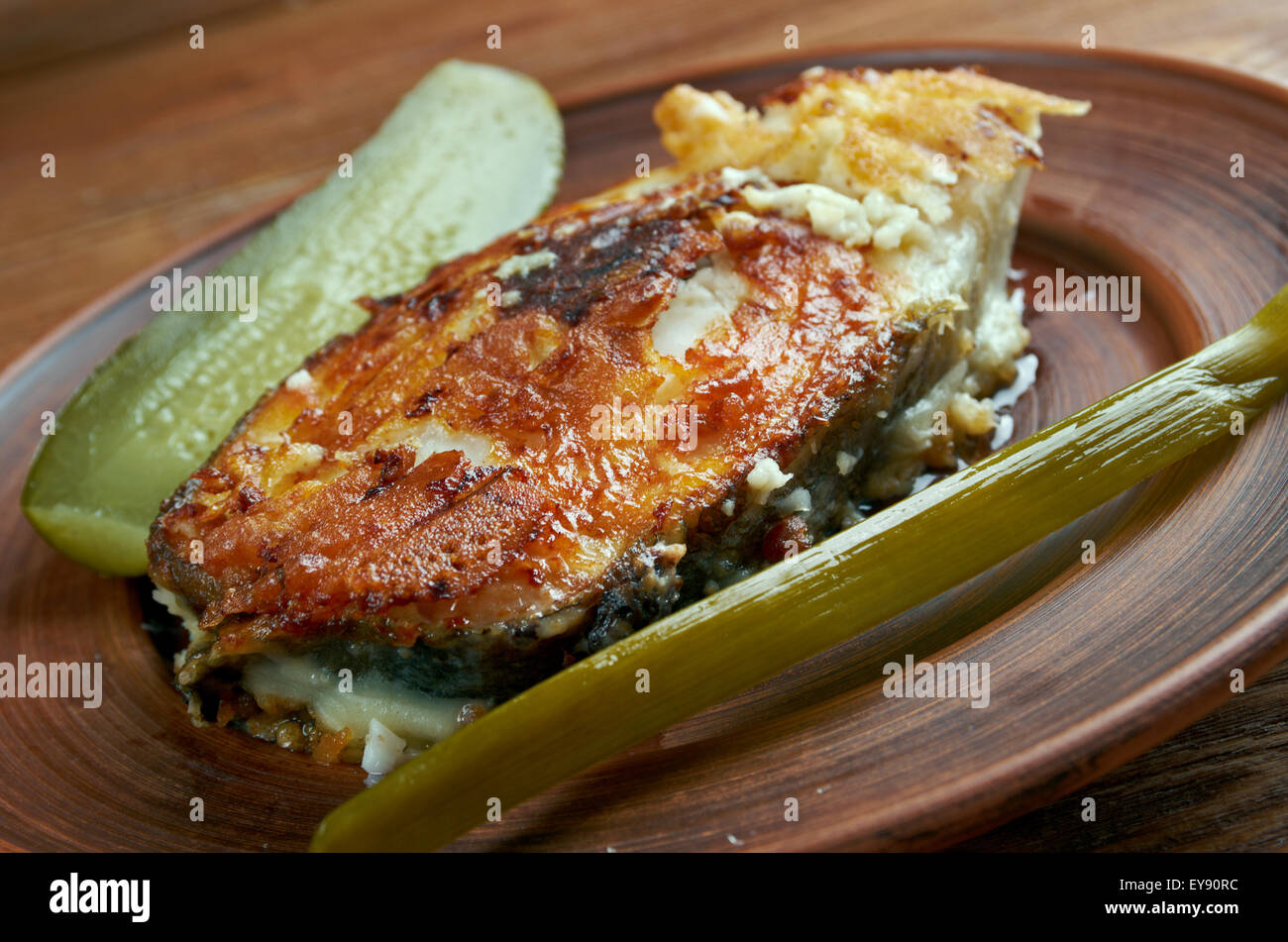 grilled steak cod in Scandinavian cuisine Stock Photo - Alamy