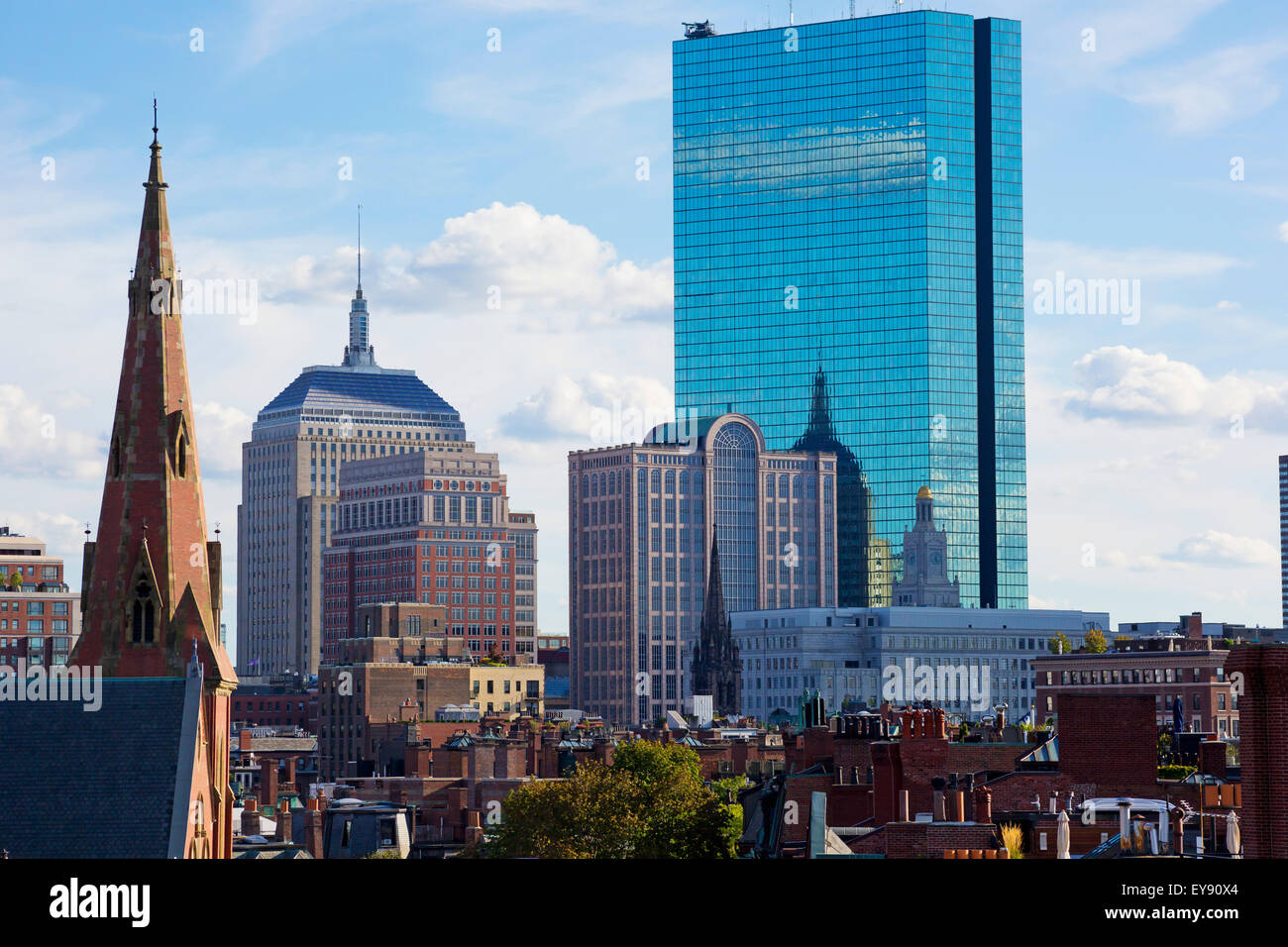 Church,Skyline,Boston,John Hancock Tower Stock Photo - Alamy