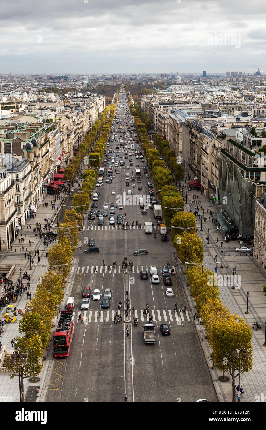 Champs elysees street view hi-res stock photography and images - Alamy
