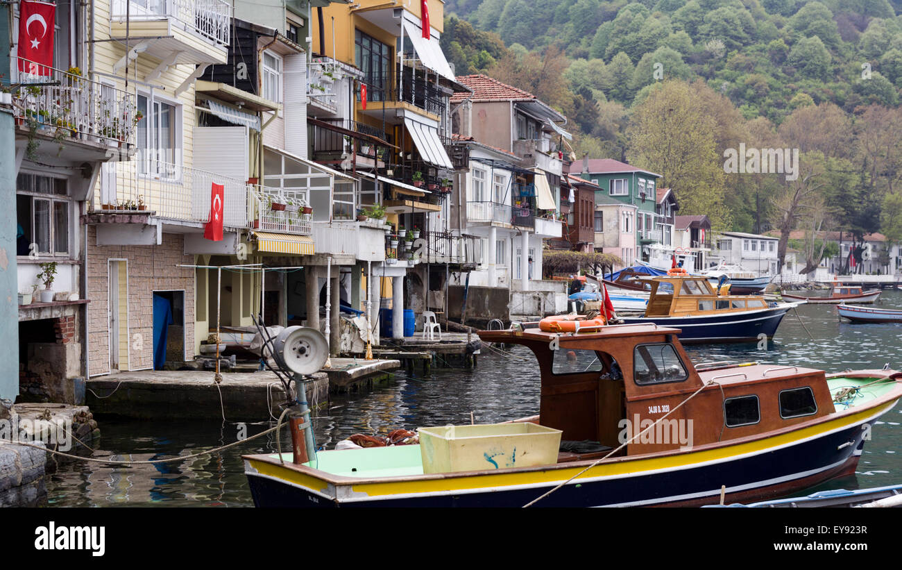 Fishing village of Anadolu Kavagi on the Bosphorus in Turkey Stock ...