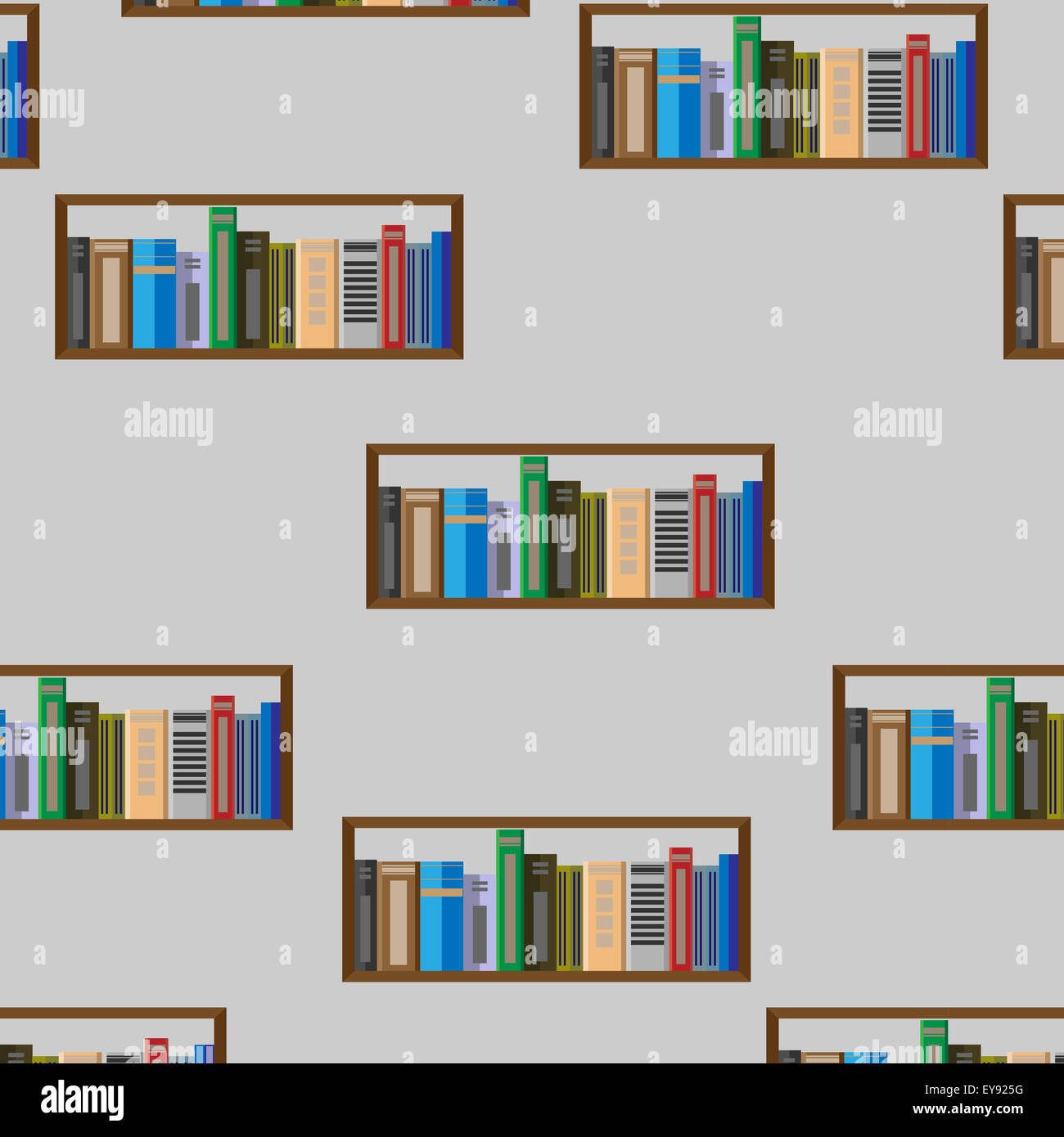 Book shelf seamless pattern. Textbook library, literature study ...