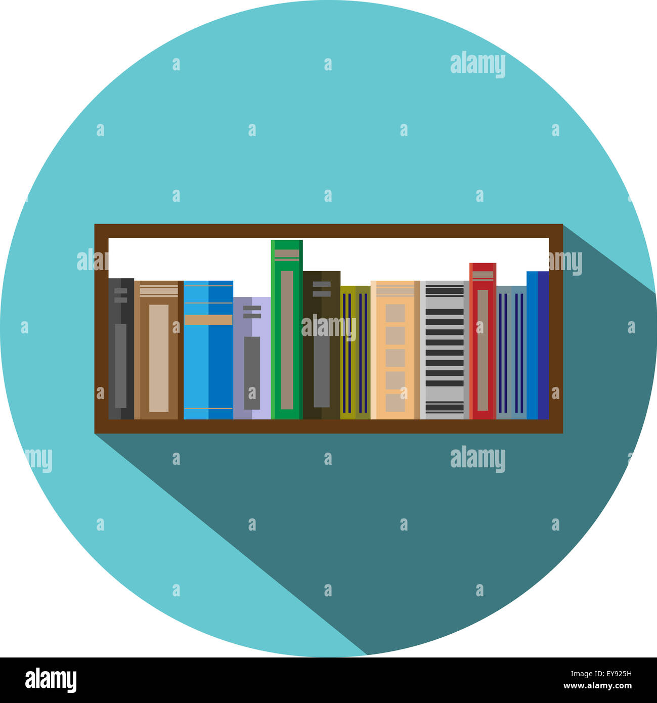 Book shelf icon flat style. Information and bookstore, school education ...