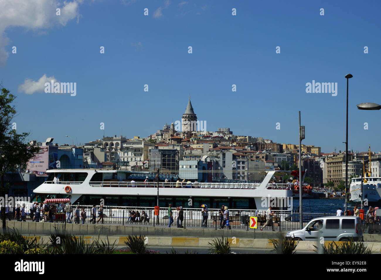 Istanbul , street view, bosphorus, galata tower Stock Photo - Alamy