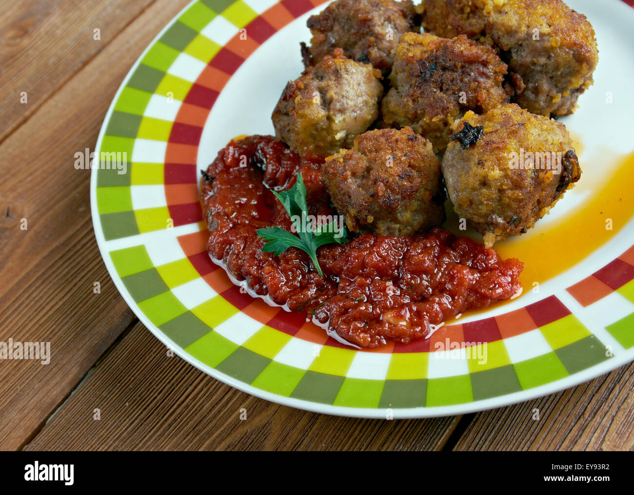 Keftedakia Greek Traditional Meatballs - traditional greek meal Stock ...