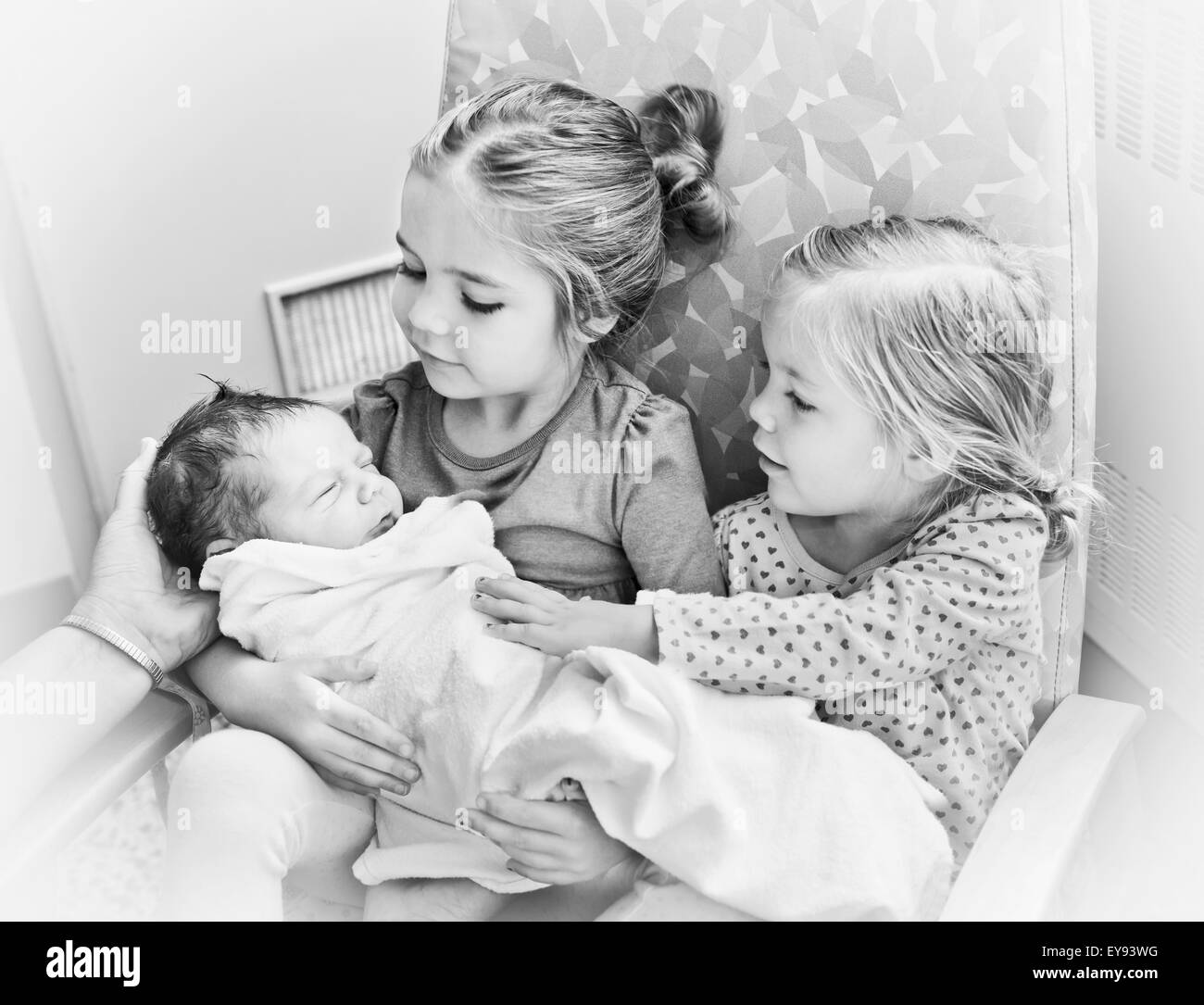 Cute view kid holding Black and White Stock Photos & Images - Alamy