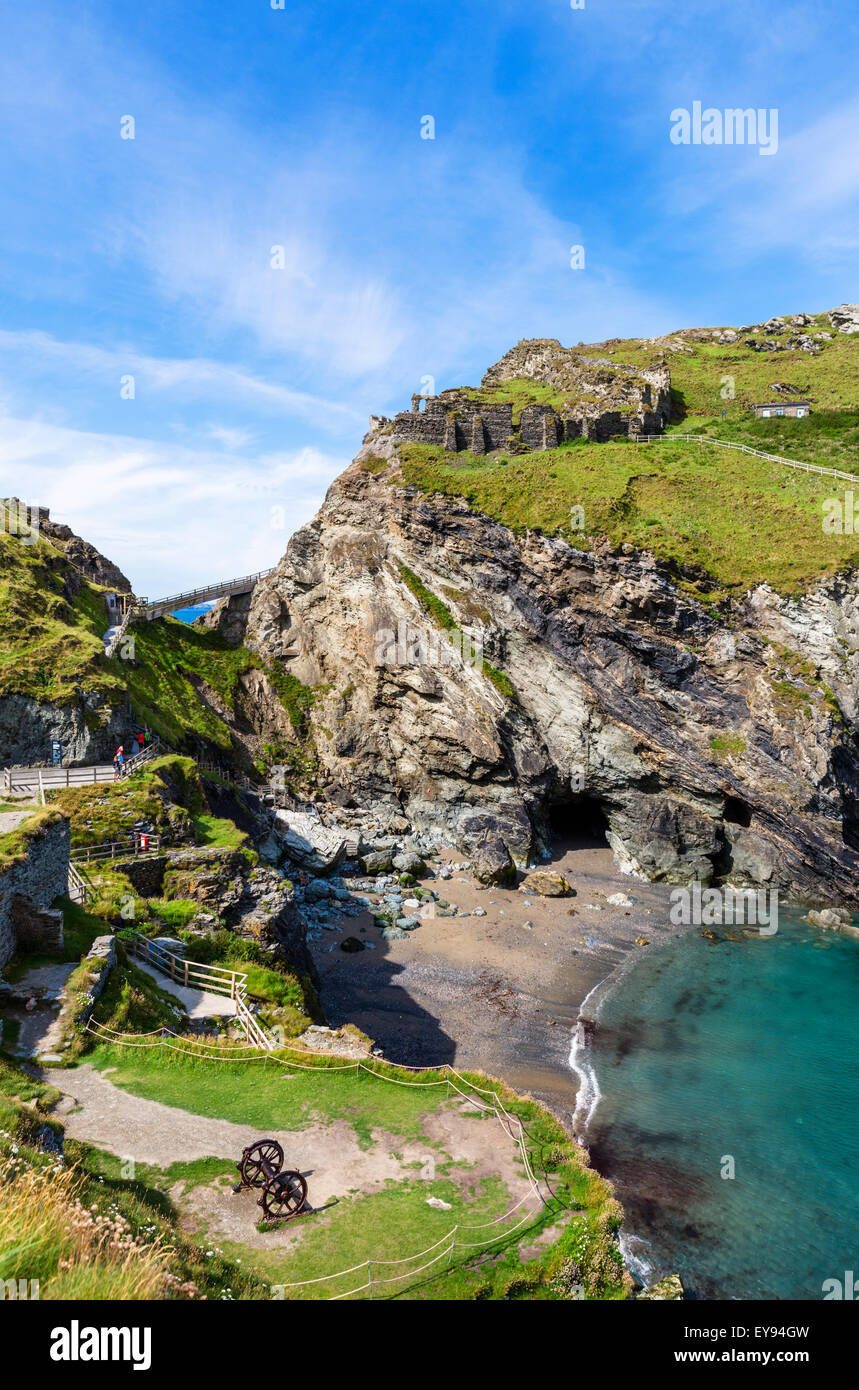 The ruins of Tintagel Castle on Tintagel Island, a site linked with the ...