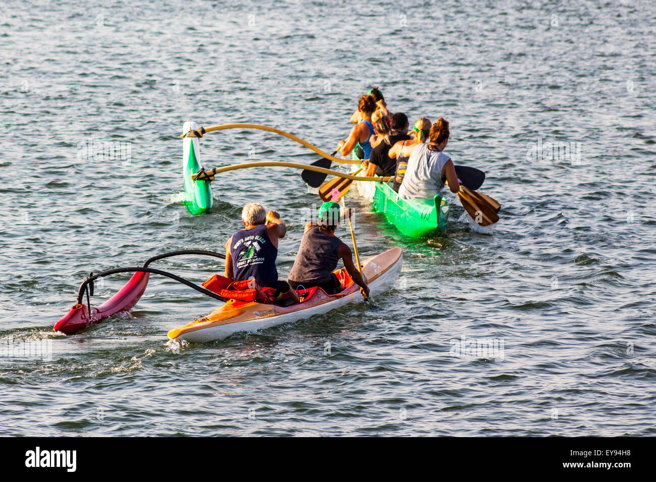 A womens Outrigger canoe club in Oxnard California in the Channel ...