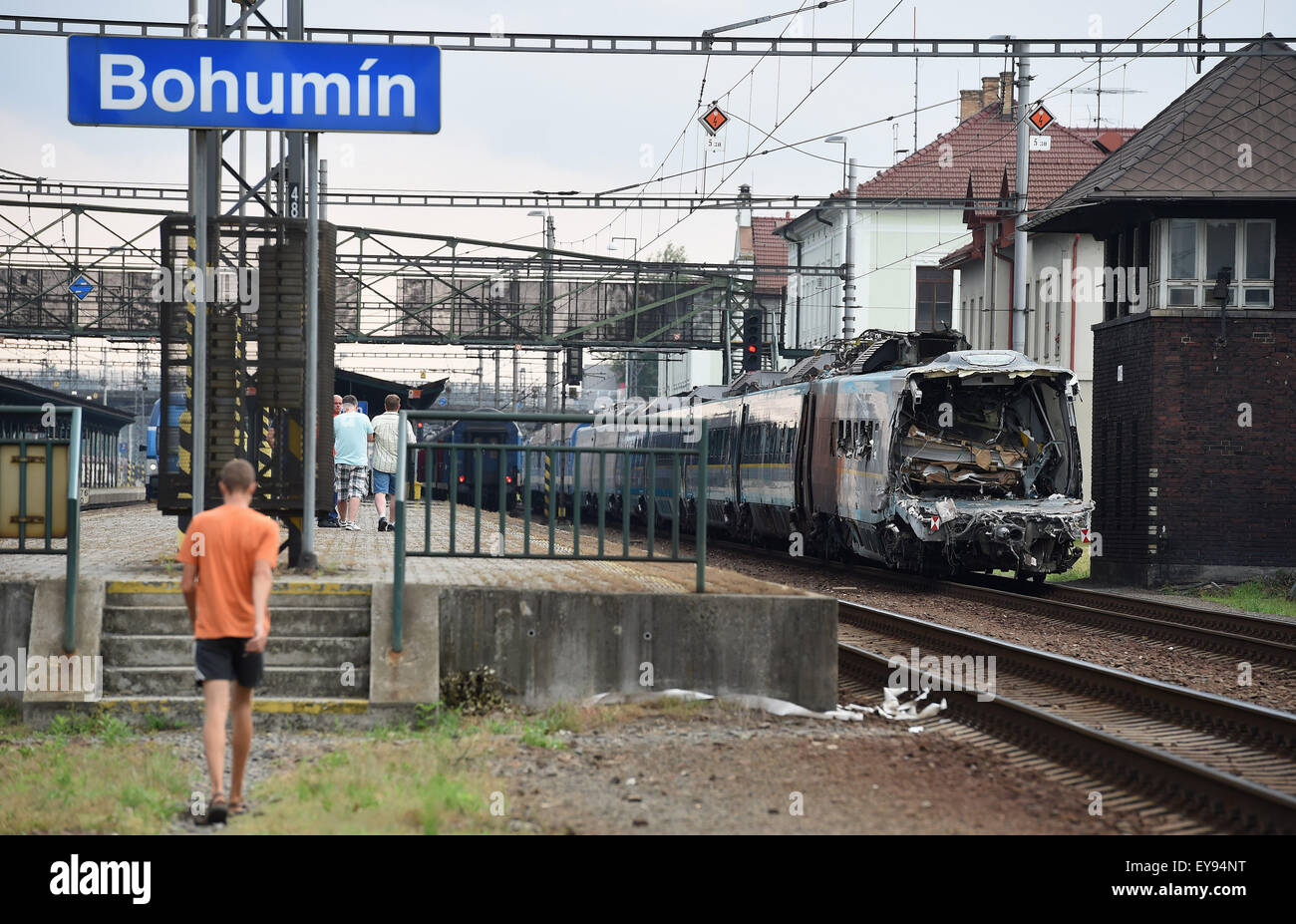 Bohumin, Czech Republic. 24th July, 2015. Wreckage of destroyed high ...