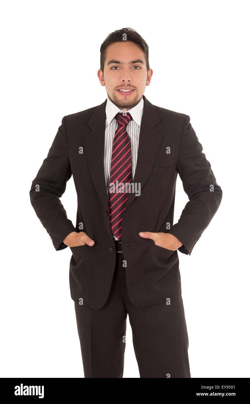 handsome latin man wearing a red tie Stock Photo - Alamy
