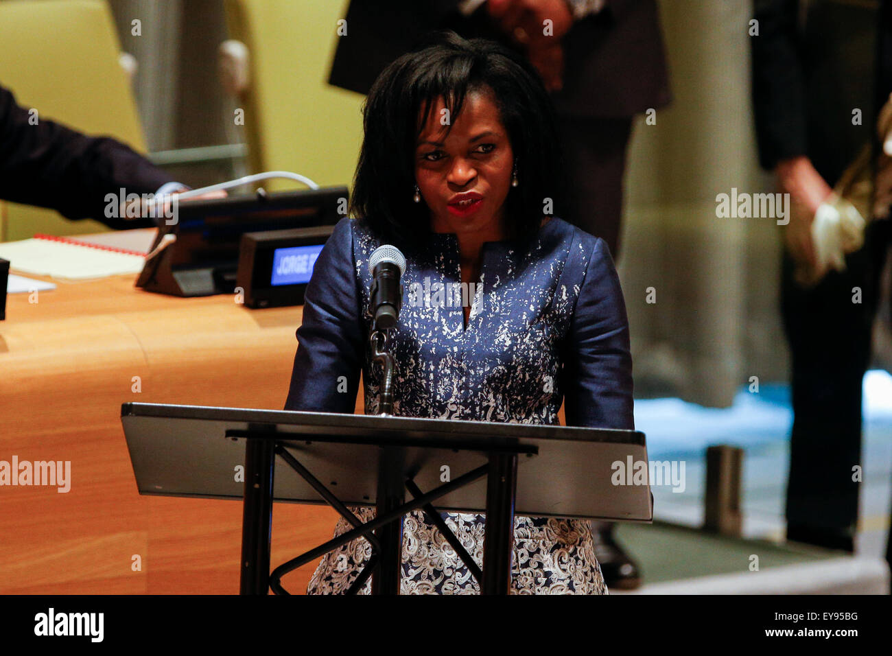New York, USA. 24th July, 2015. Namibian ophthalmologist Helena Ndume ...