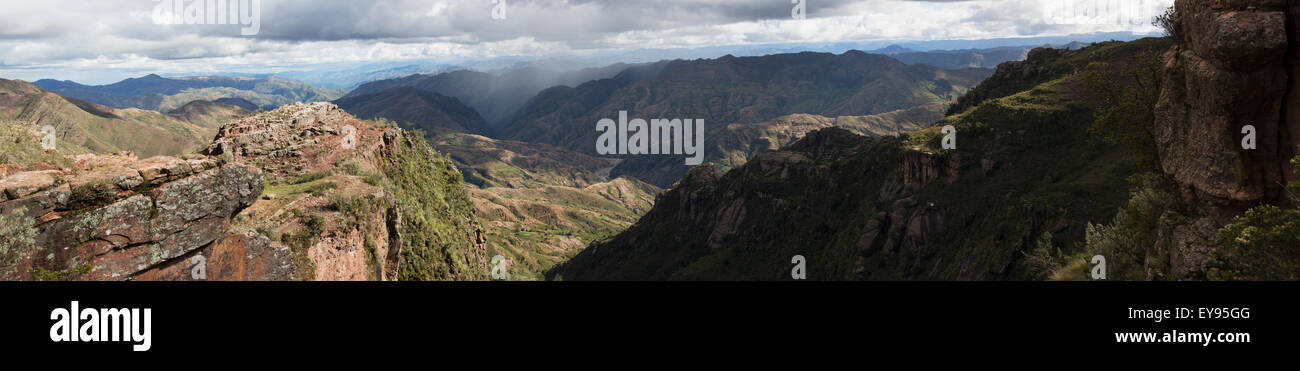 The mountainous landscape of Toro Toro National Park; Bolivia Stock ...