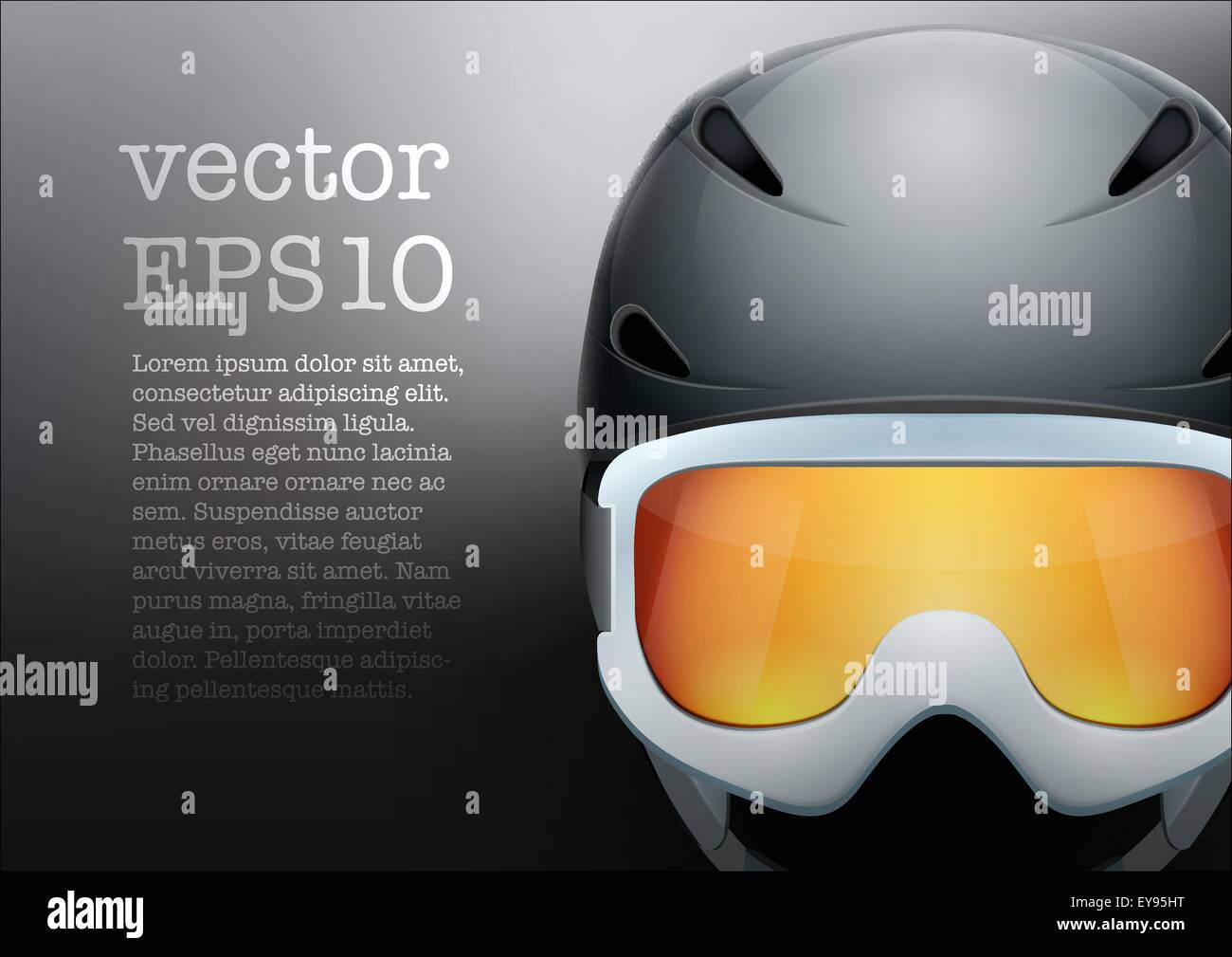 Background of Classic Ski helmet and snowboard goggles. Vector isolated ...