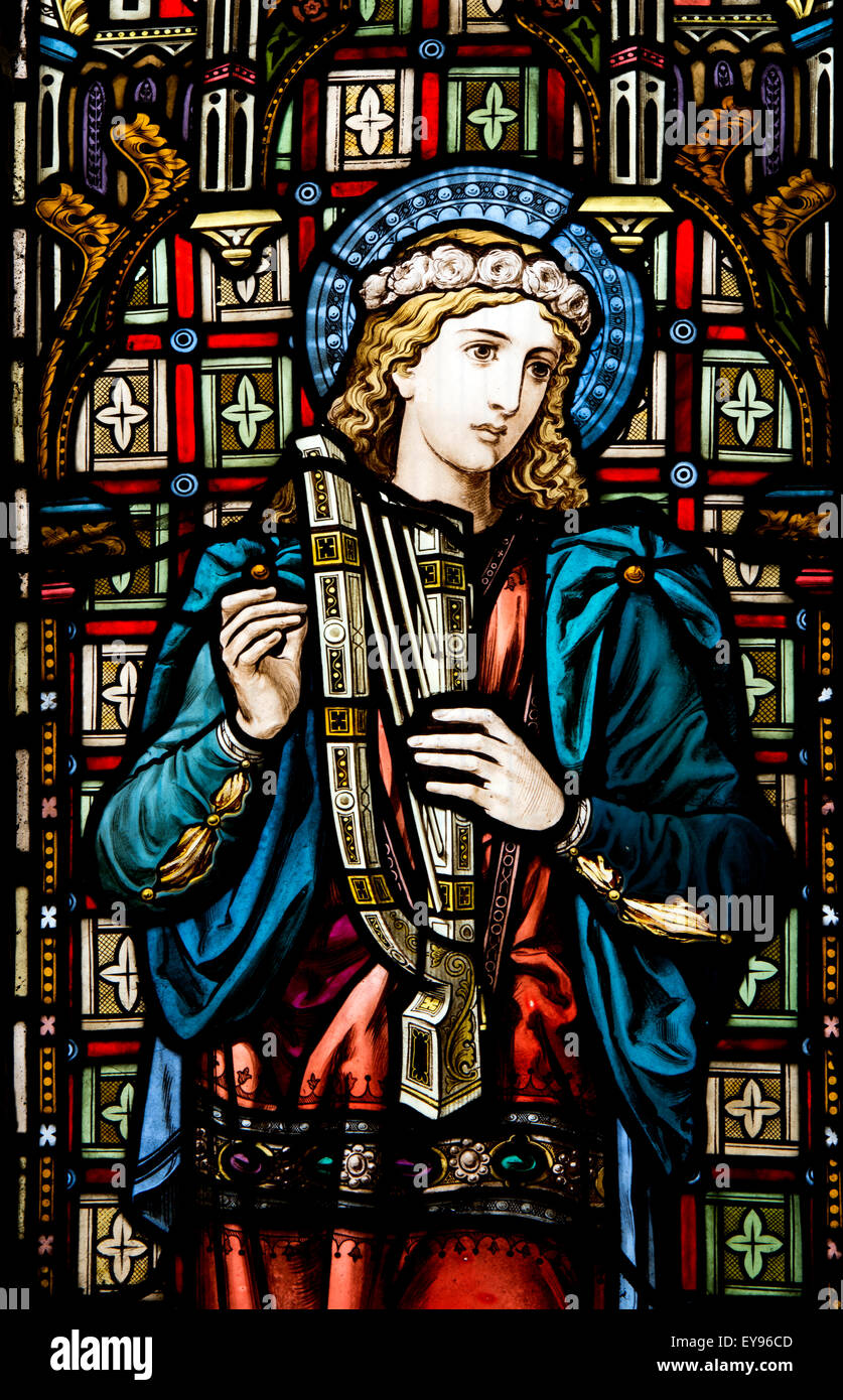 Saint Cecilia stained glass, Holy Trinity Church, Shenington ...