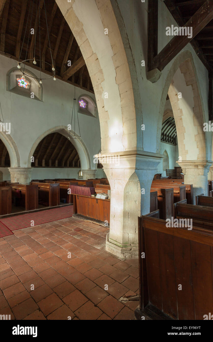 Interior of st Andrew's church in Beddingham, East Sussex, England ...