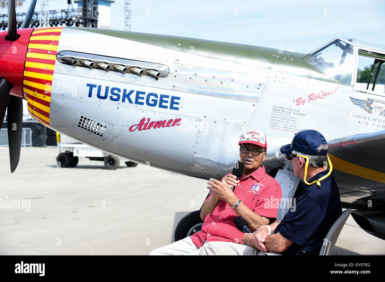 Oshkosh, WI, USA. 22nd July, 2015. JULY 22, 2015- Colonel Charles McGee ...
