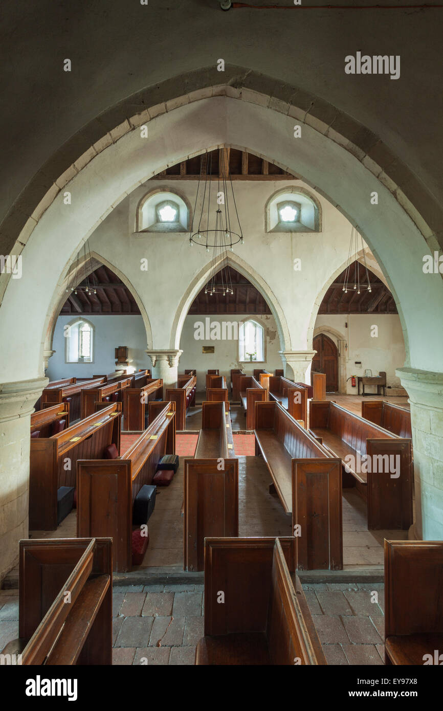 Interior of st Andrew's church in Beddingham, East Sussex, England ...