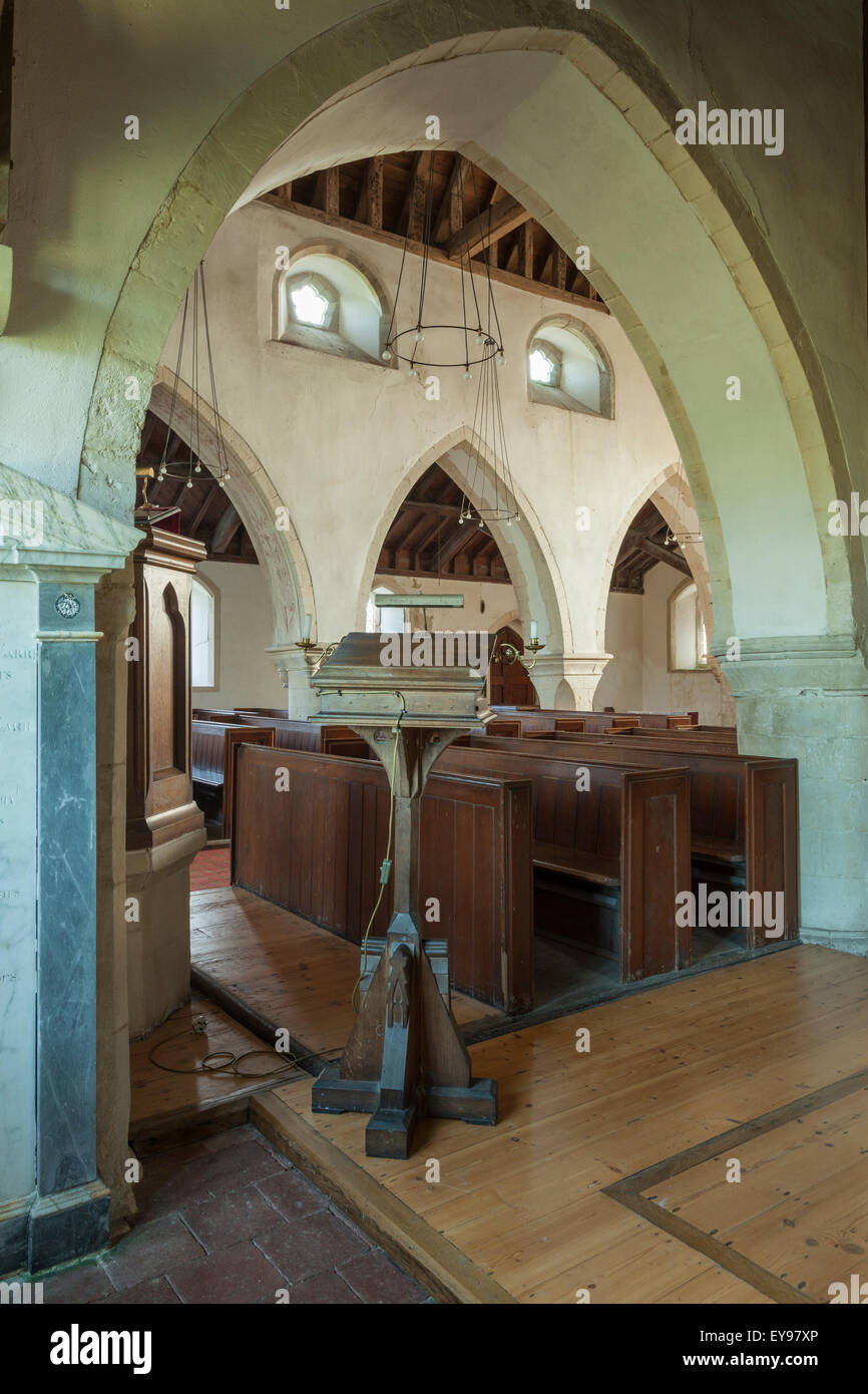 Interior of st Andrew's church in Beddingham, East Sussex, England ...