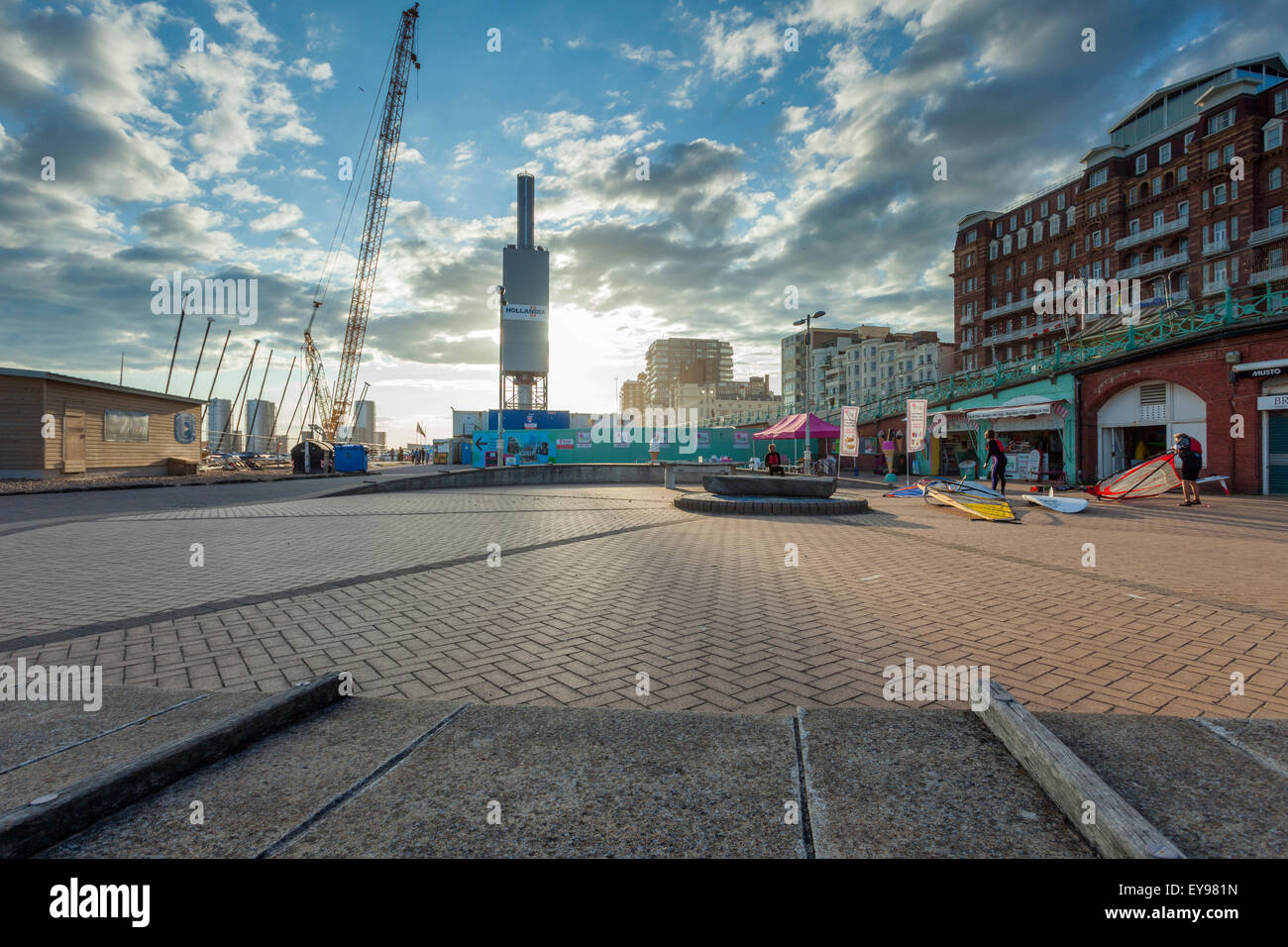 Summer evening on Brighton seafront, East Sussex, England Stock Photo ...