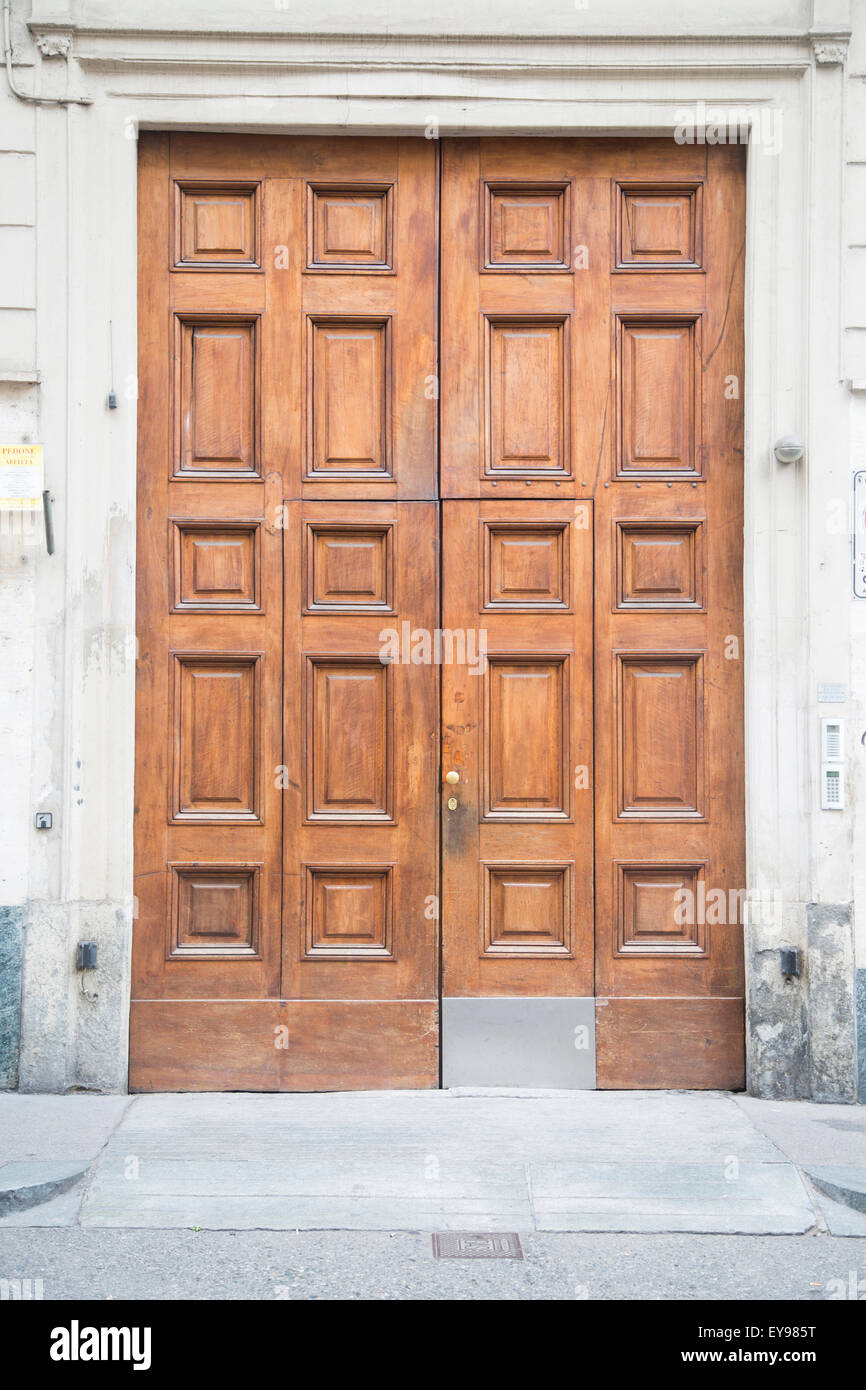 Traditional old door from Torino, Italy Stock Photo - Alamy