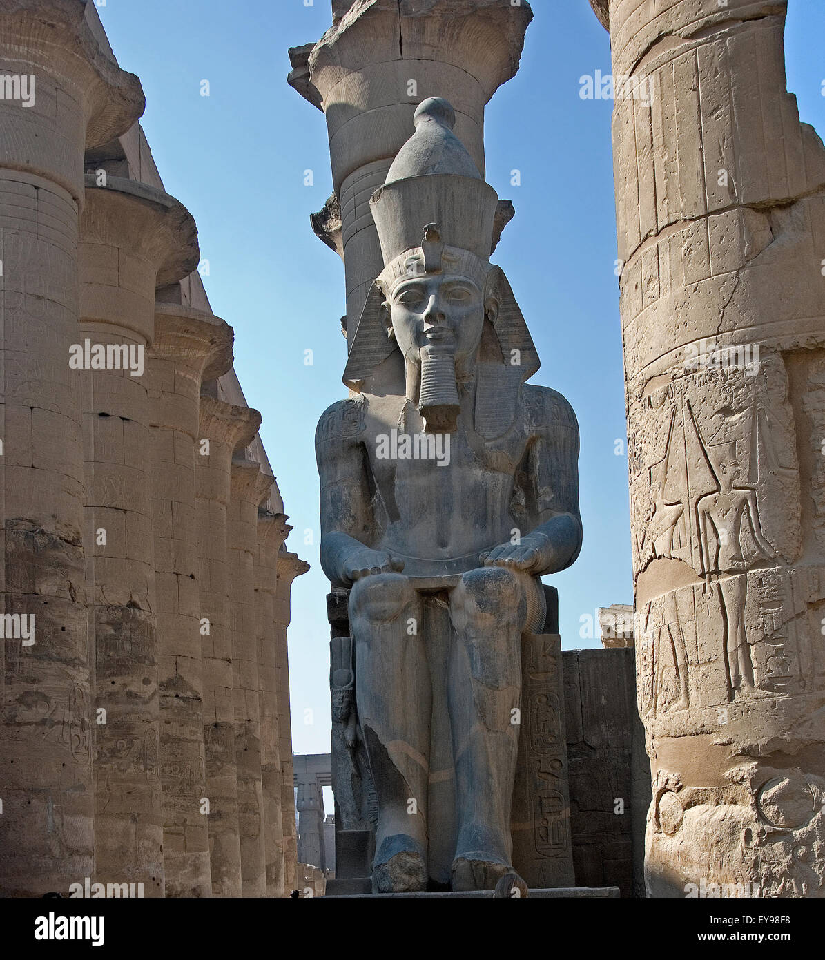 Luxor, Egypt. Temple of Luxor (Ipet resyt): the giant statue of the ...